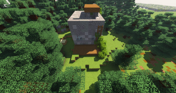 Modern cabin, in a pine forest Minecraft Map