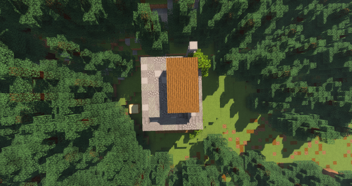 Modern cabin, in a pine forest Minecraft Map