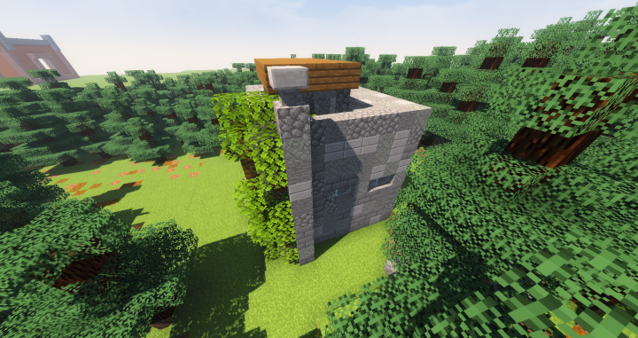 Modern cabin, in a pine forest Minecraft Map