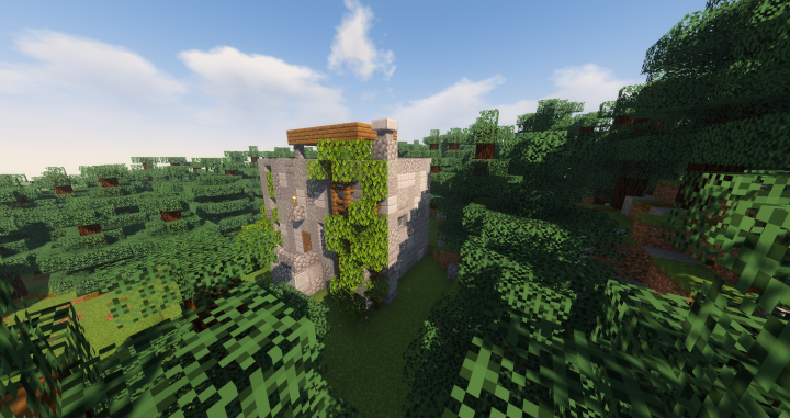 Modern cabin, in a pine forest Minecraft Map