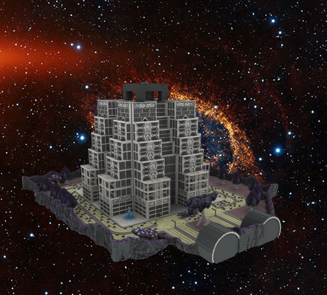 The Skyscraper of Ríkeënblákflä (Alien Planet) Minecraft Map