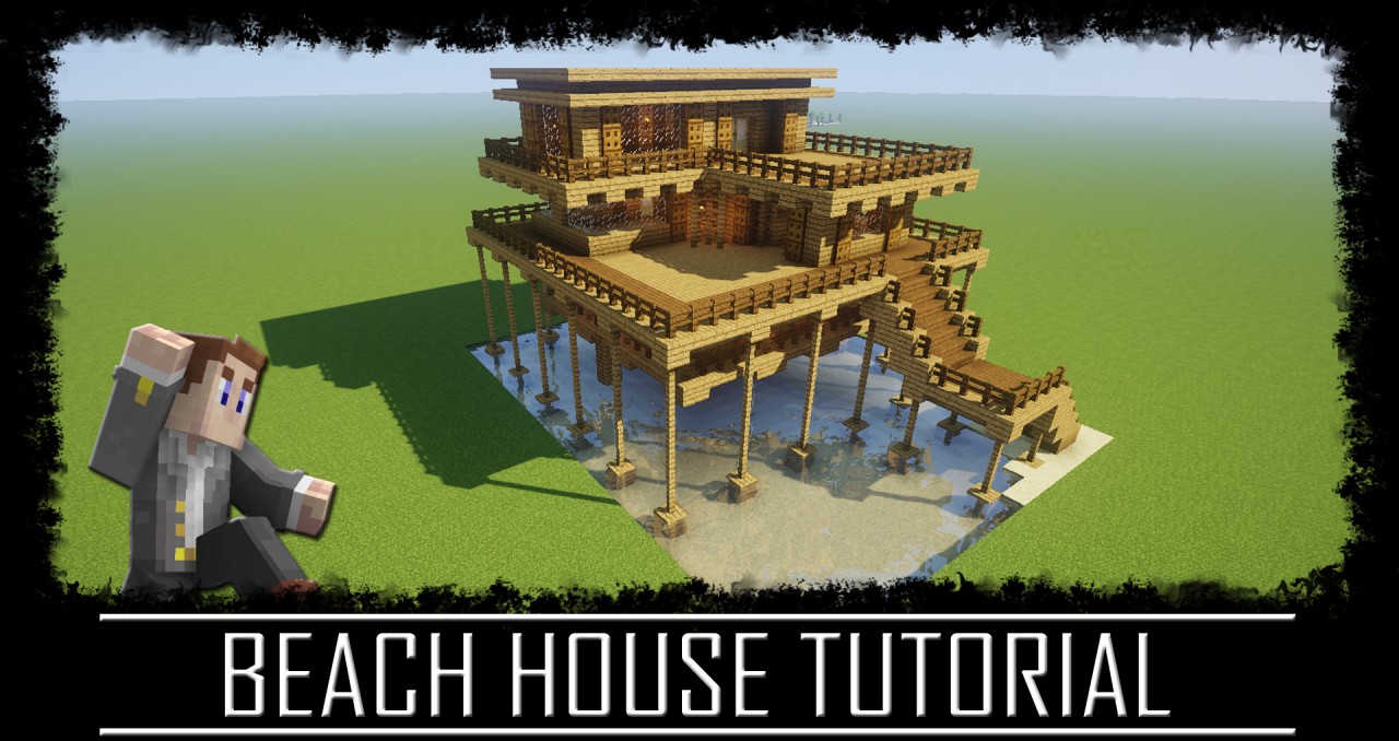 Easy To Build Beach House Tutorial Schematic Minecraft Map
