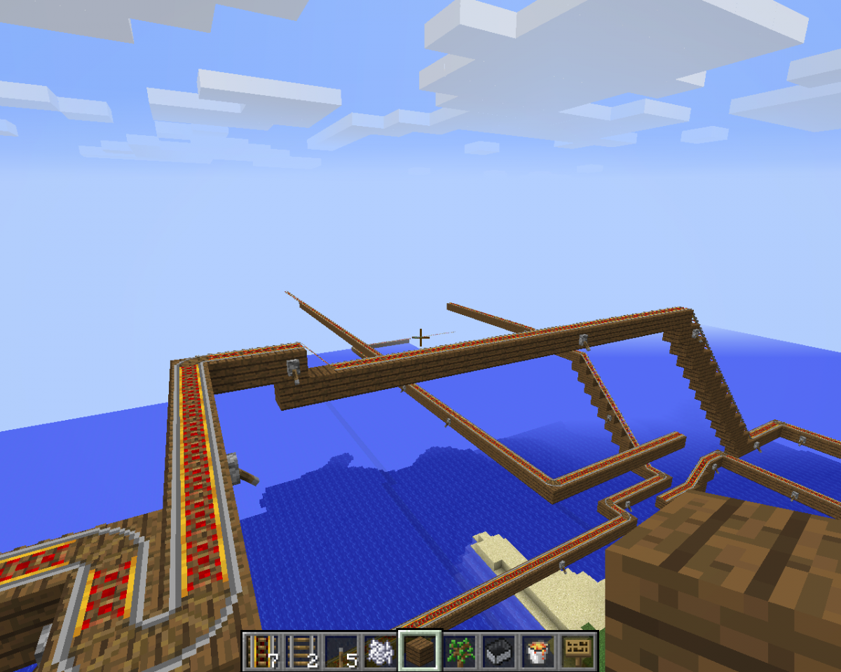 Roller coaster in ISLAND Minecraft Map
