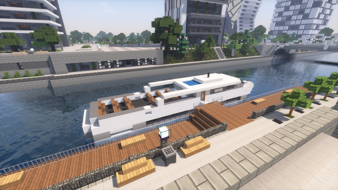 Minecraft River Ferry (full interior) Minecraft Map