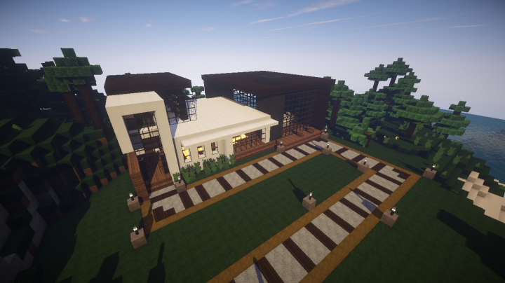 MODERN HOUSE IN THE WOODS Minecraft Map