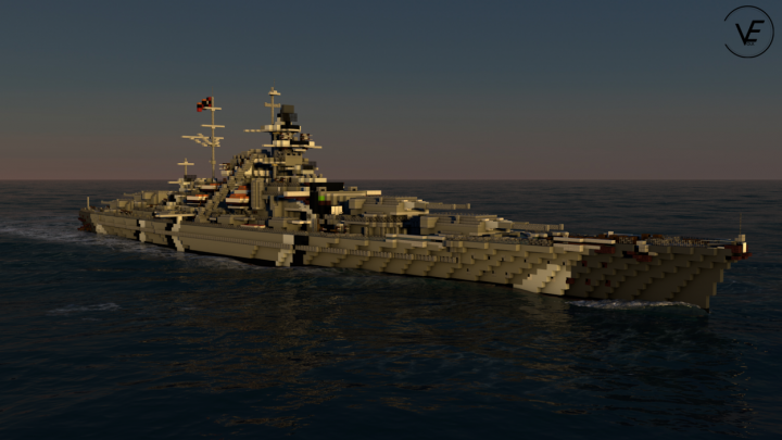 KMS Bismarck - German WW2 Battleship Minecraft Map