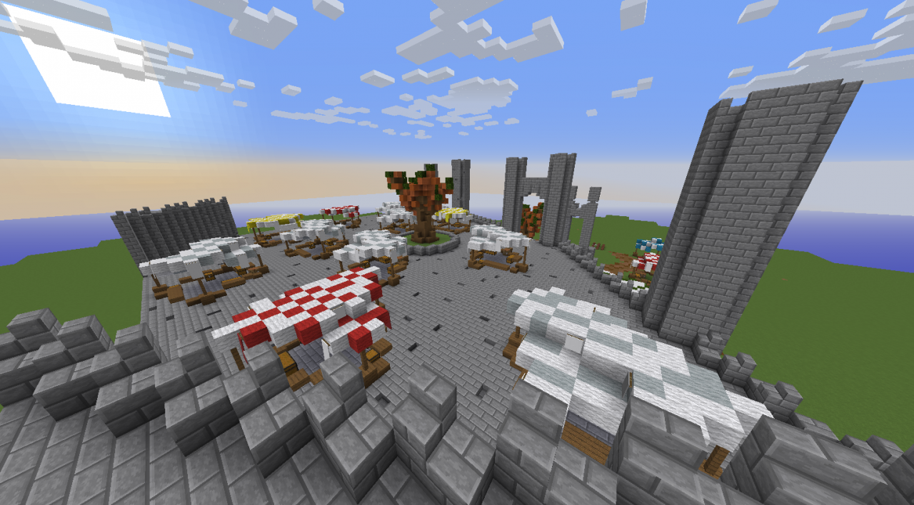 Medium Medieval Marketplace (1.8 x) schematic download Minecraft Map