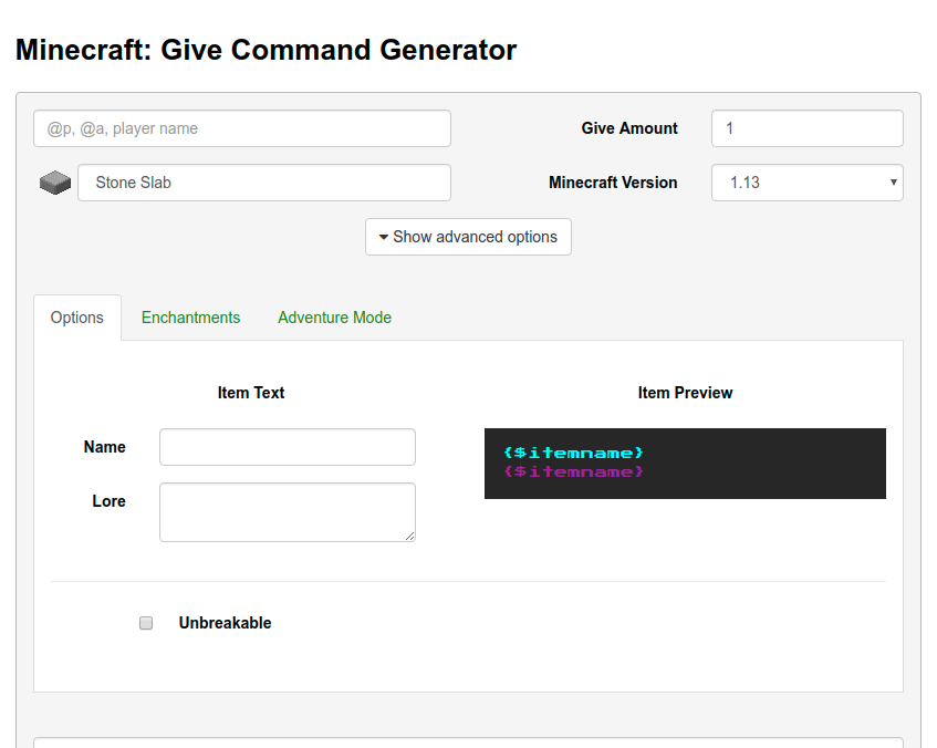 Give Command Generator 1 15 1 12 Minecraft Mod