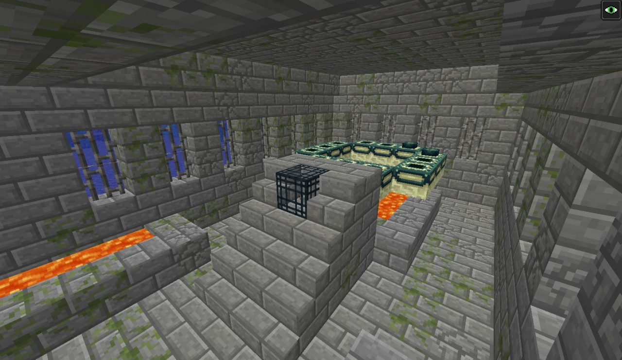 Stronghold under a Guardian Temple seed Minecraft Map