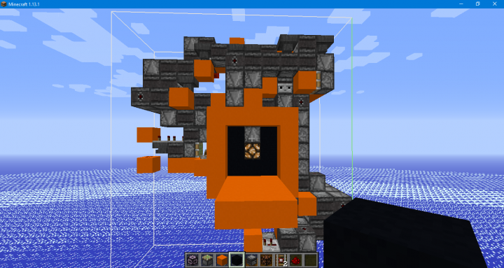 1.13 - 3x3 redstone lamp activated piston door Minecraft Map