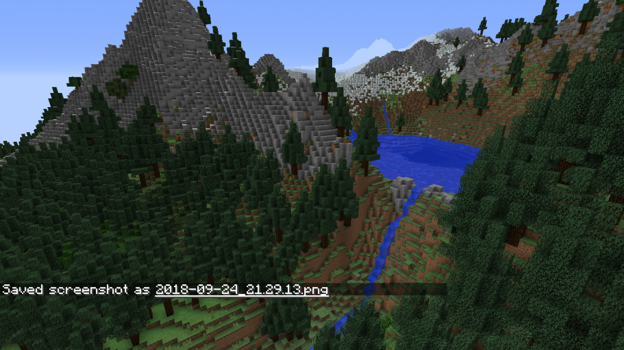 Small coastal town with slightly more realistic mountain Minecraft Map