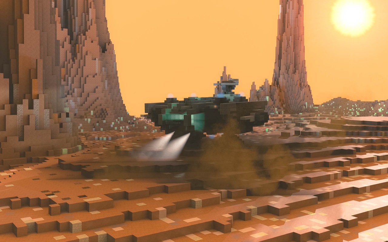 Gunship surveying an alien world Minecraft Map