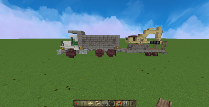 SMALL MACK DM DUMP TRUCK V1 + TRAILER + MINI EXCAVATOR Minecraft Map