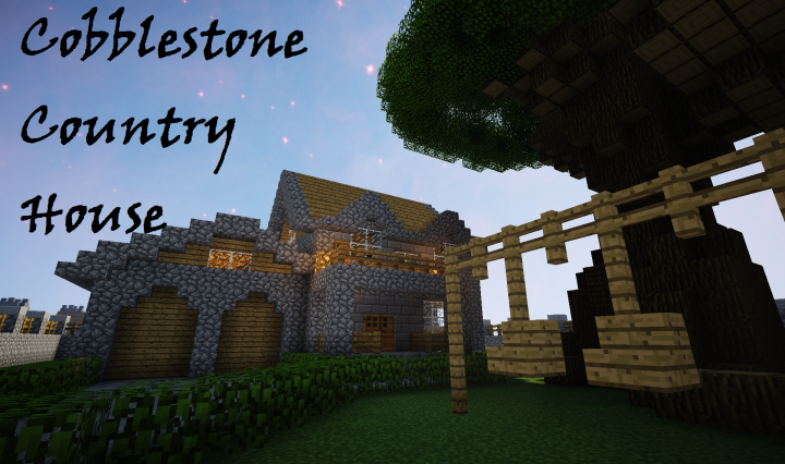 COBBLESTONE COUNTRY HOUSE +Yard and Treehouse! Minecraft Map