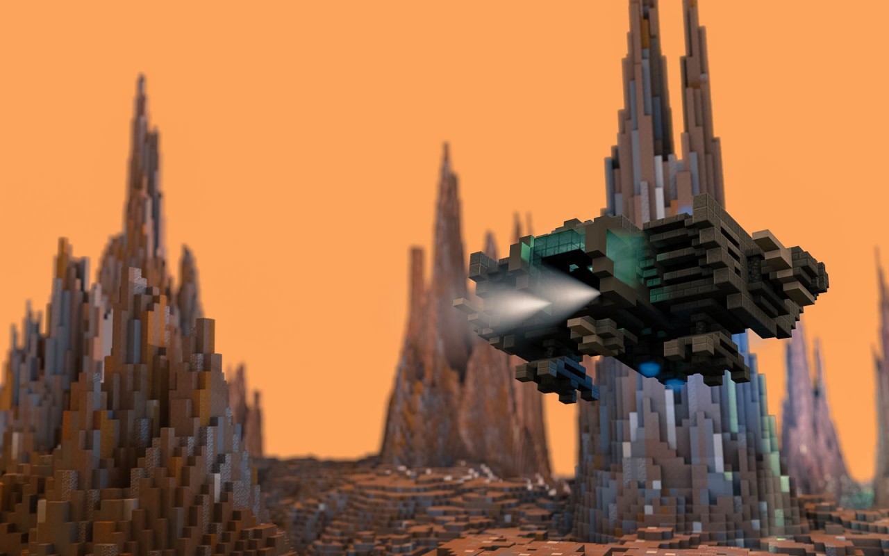 Gunship surveying an alien world Minecraft Map