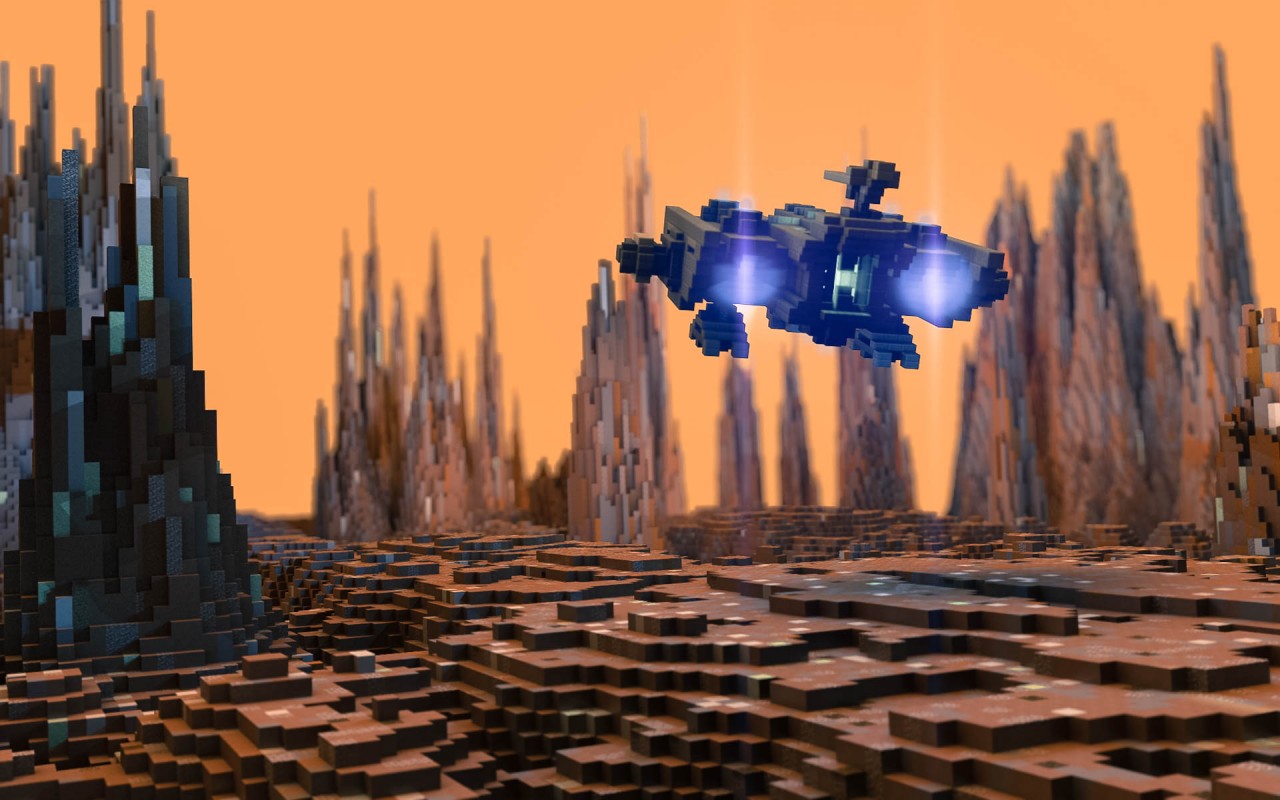 Gunship surveying an alien world Minecraft Map