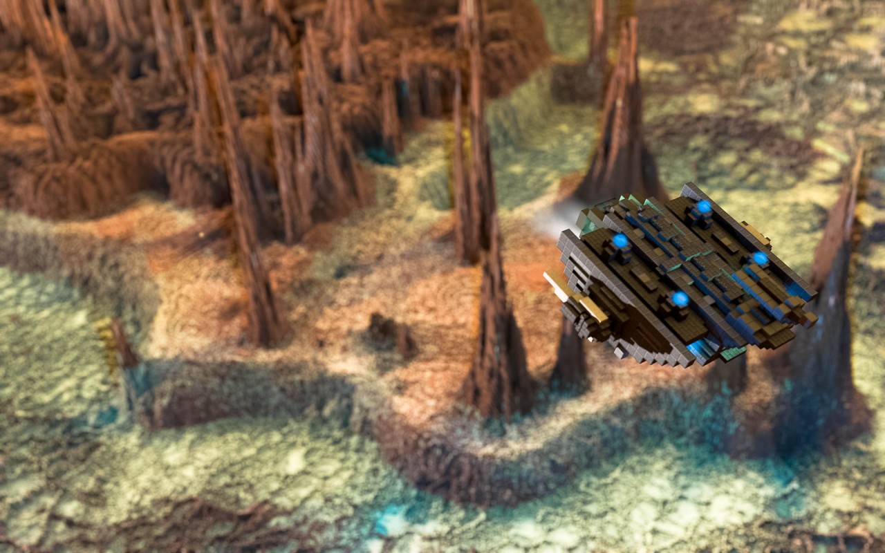 Gunship surveying an alien world Minecraft Map