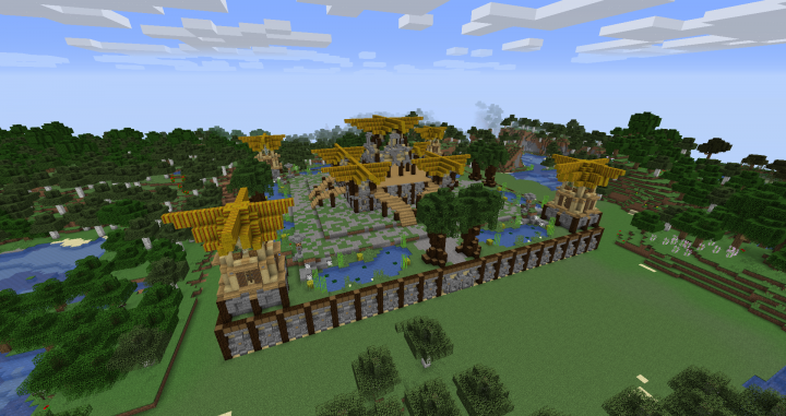 Medieval Farm themed Faction Server Spawn [World & Schematic] Minecraft Map