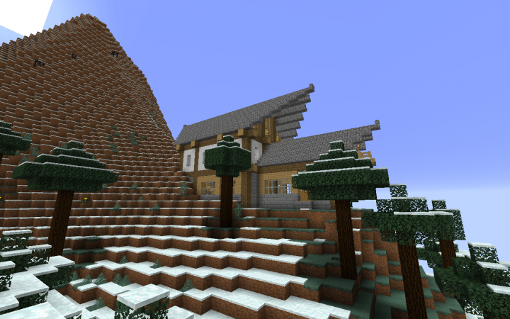 Medieval Style Mountain Home Minecraft Map
