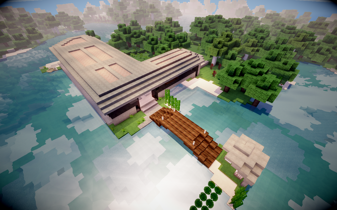 [1ST PROJECT!] A lake-side getaway house Minecraft Map