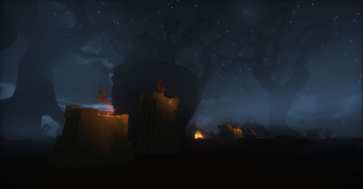 A witch in a Haunted Forest Minecraft Map