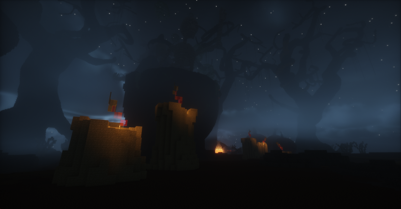 A witch in a Haunted Forest Minecraft Map