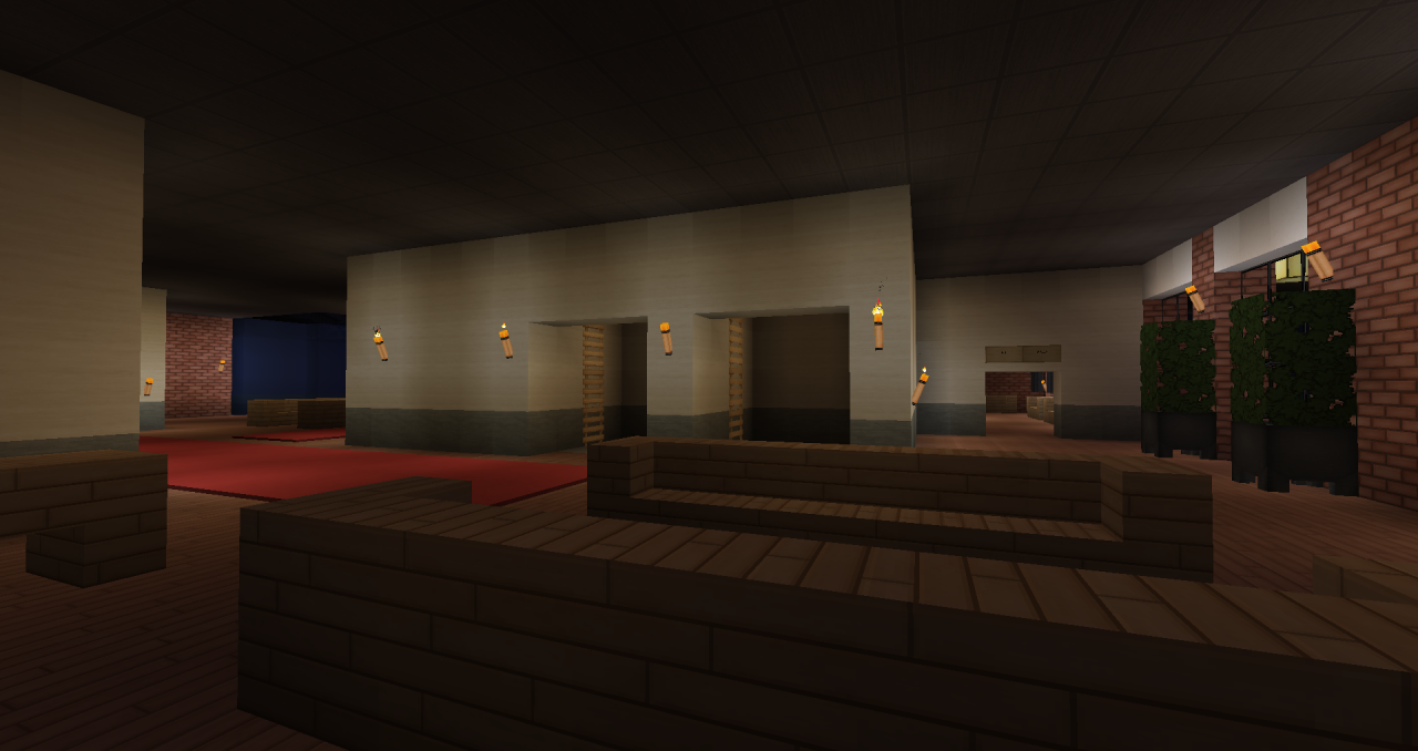 modern multi-story brick office building with helicopter pad Minecraft Map