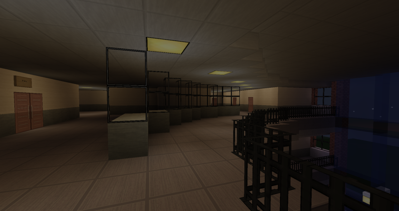 modern multi-story brick office building with helicopter pad Minecraft Map