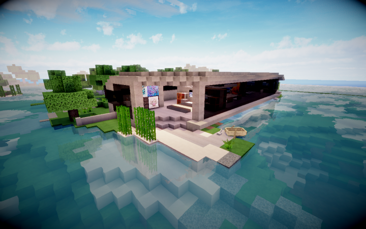 [1ST PROJECT!] A lake-side getaway house Minecraft Map