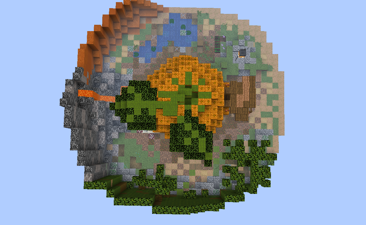 Voodoo Pumpkin House in Four Biome Ecotone Minecraft Map