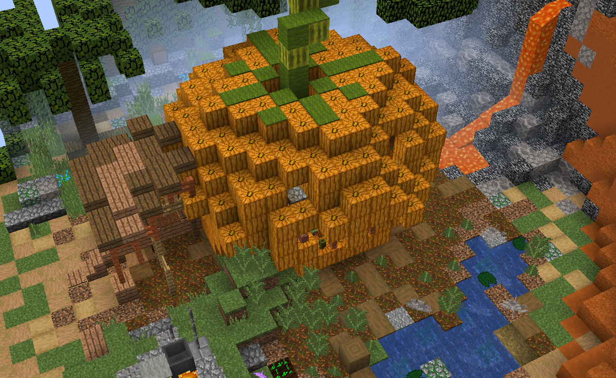 Voodoo Pumpkin House in Four Biome Ecotone Minecraft Map