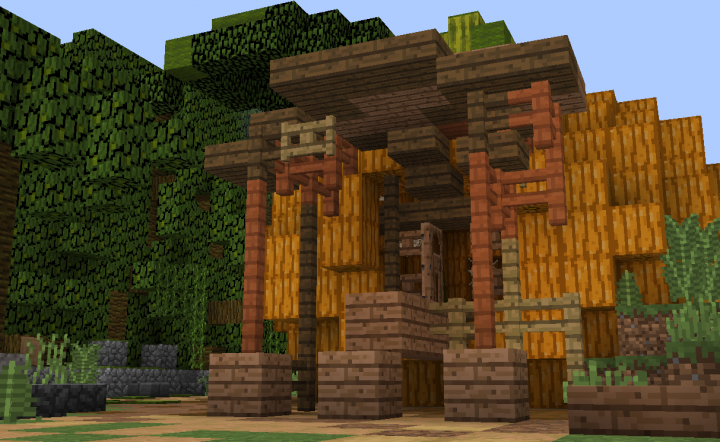 Voodoo Pumpkin House in Four Biome Ecotone Minecraft Map