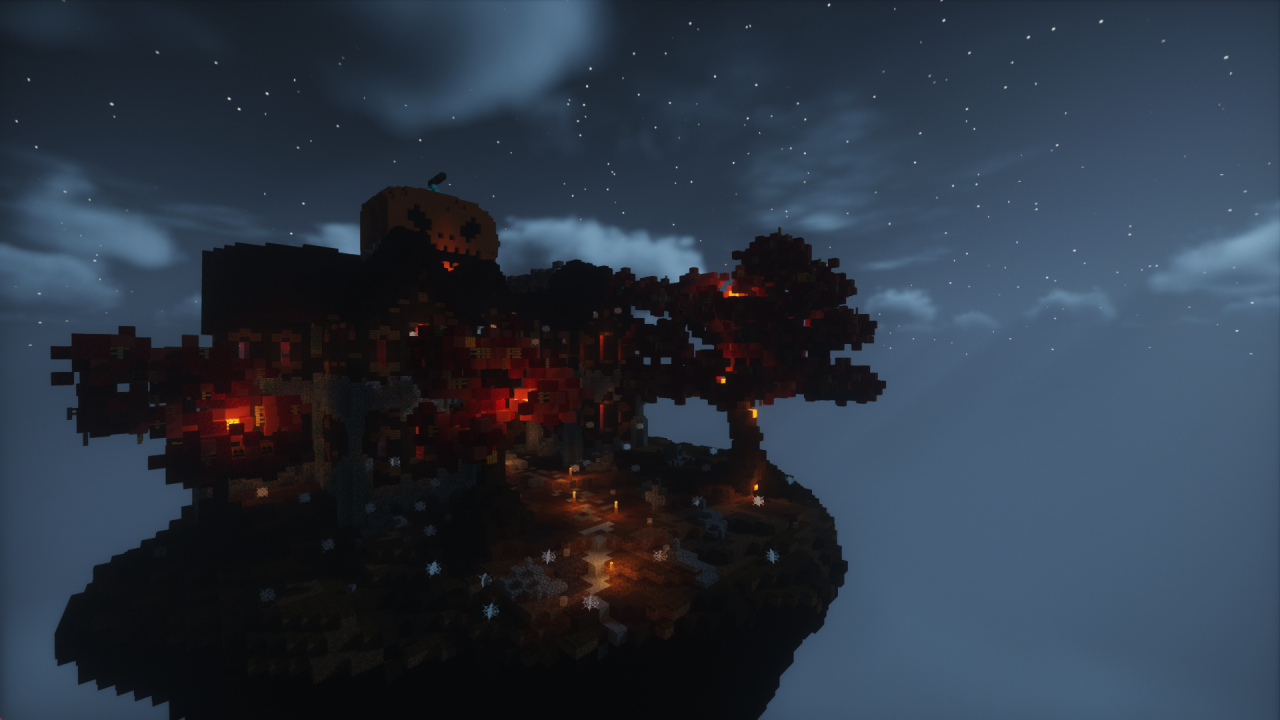 Horror Halloween Manor on a Floating Island Minecraft Map