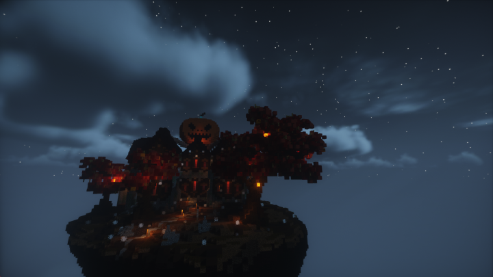 Horror Halloween Manor on a Floating Island Minecraft Map