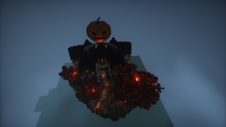 Horror Halloween Manor on a Floating Island Minecraft Map