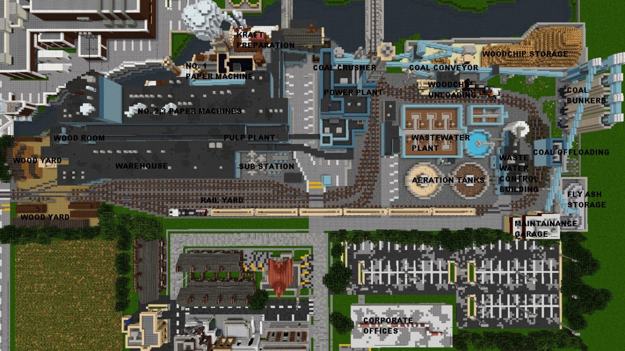 PULP & PAPER MILL Minecraft Map