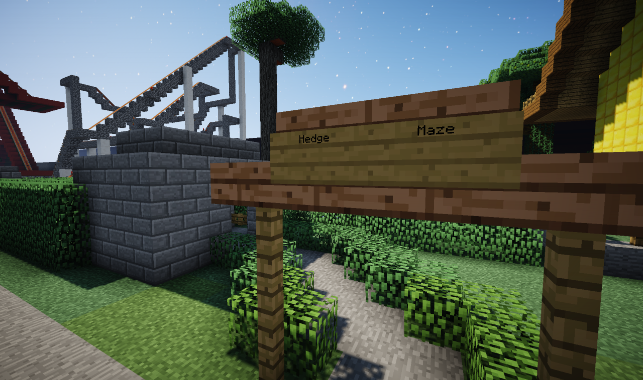 Theme Park HEDGE MAZE! Minecraft Map