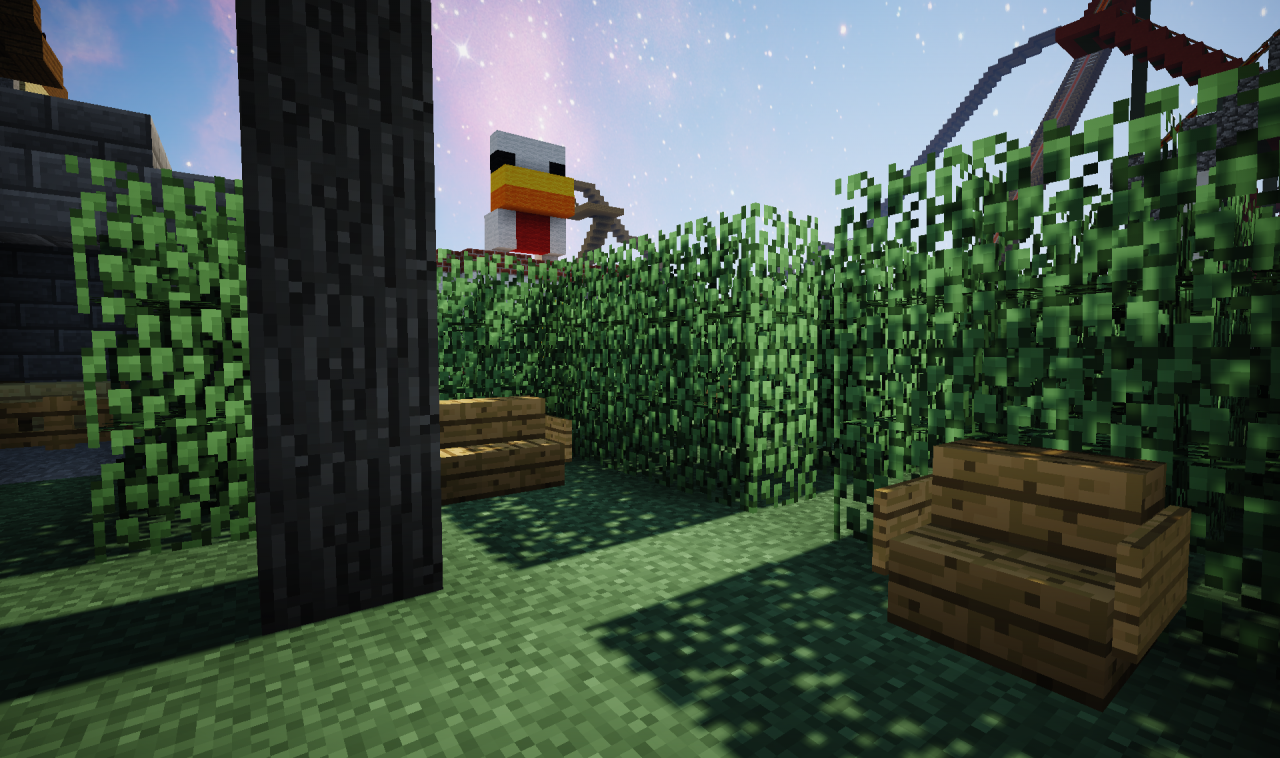 Theme Park HEDGE MAZE! Minecraft Map