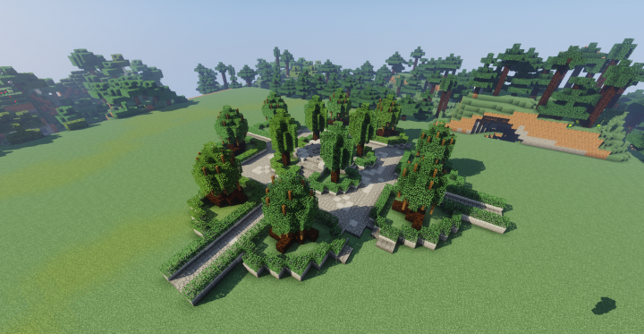 Modern/Medieval Park (Center and Fort/Castle) Minecraft Map