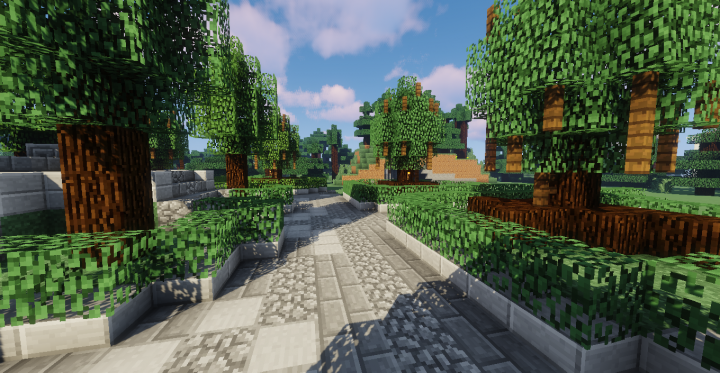 Modern/Medieval Park (Center and Fort/Castle) Minecraft Map