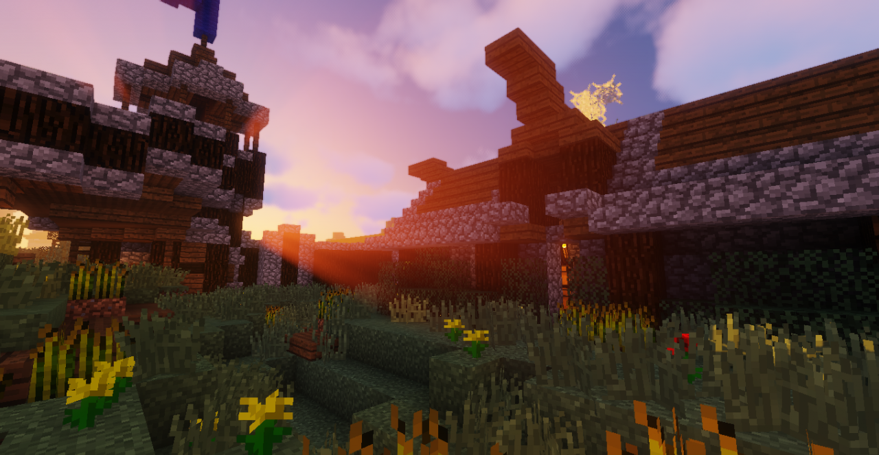 Modern/Medieval Park (Center and Fort/Castle) Minecraft Map