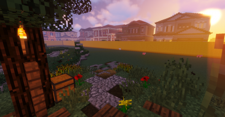 Modern/Medieval Park (Center and Fort/Castle) Minecraft Map