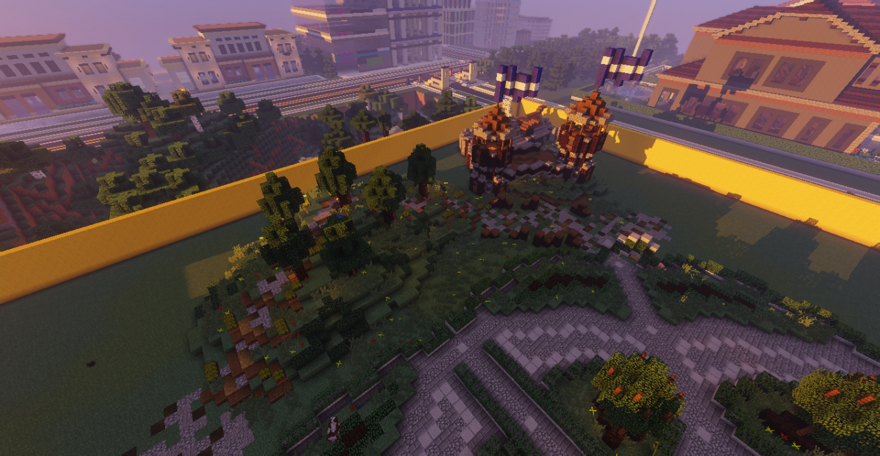 Modern/Medieval Park (Center and Fort/Castle) Minecraft Map