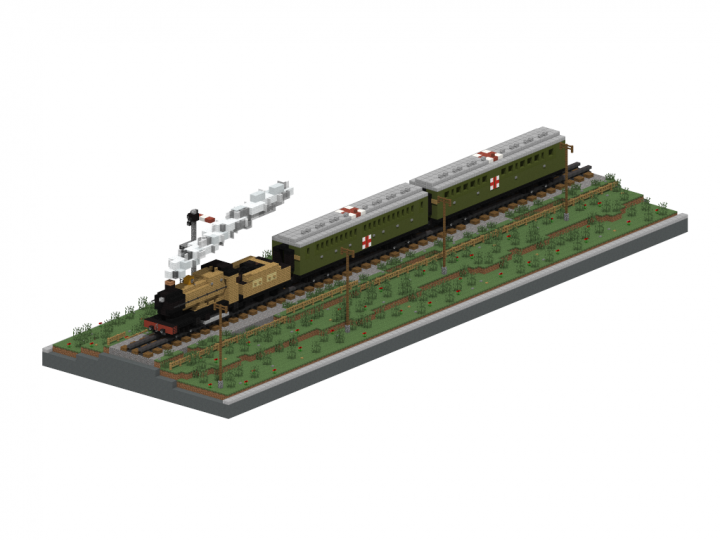 WWI Ambulance train | 1,5:1 diorama Minecraft Map