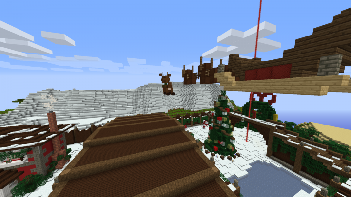 Santas Sleigh ! With Rudolph Minecraft Map