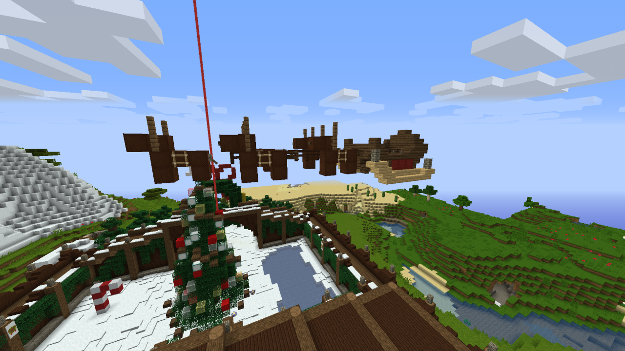 Santas Sleigh ! With Rudolph Minecraft Map