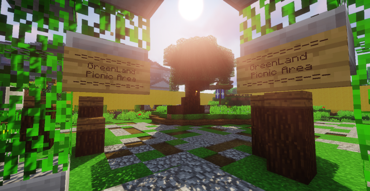 Modern/Medieval Park (New Center and Picnic Area) Minecraft Map