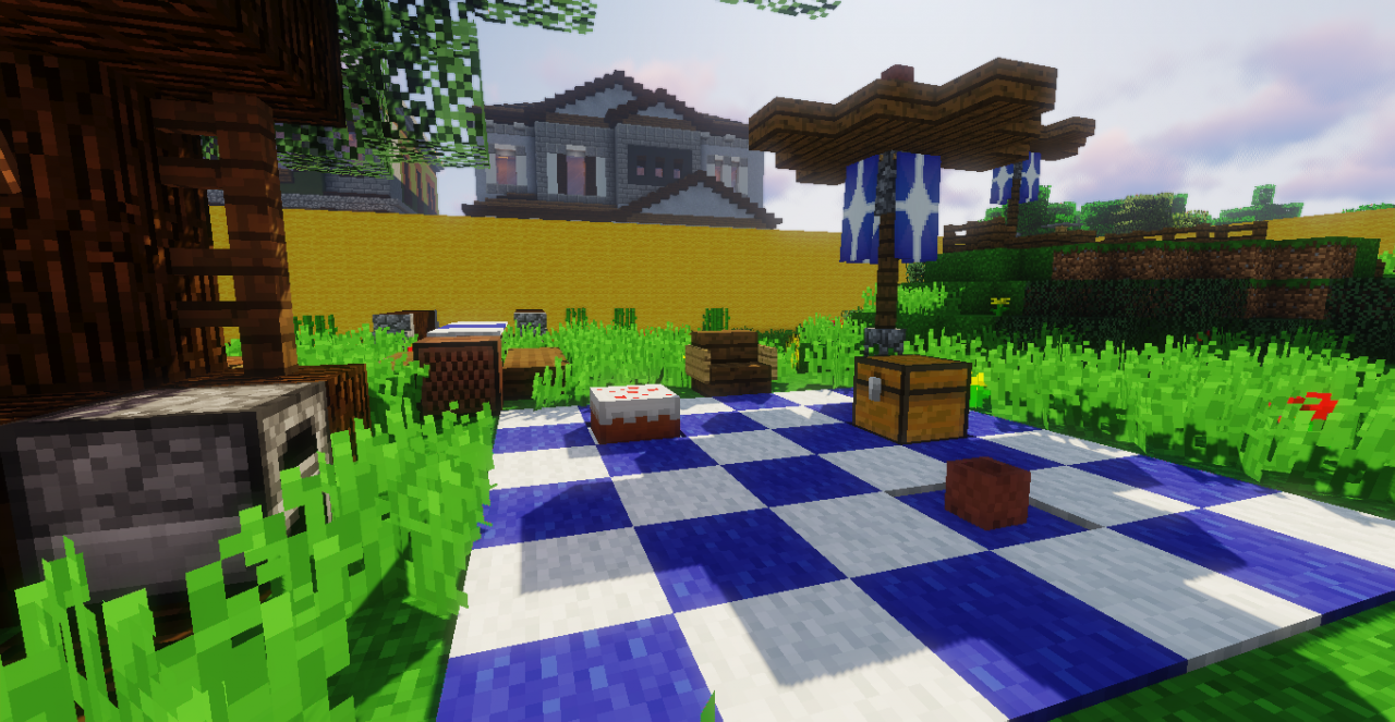 Modern/Medieval Park (New Center and Picnic Area) Minecraft Map