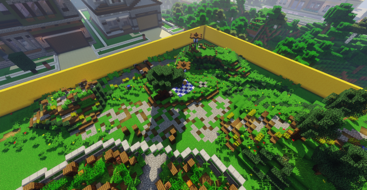 Modern/Medieval Park (New Center and Picnic Area) Minecraft Map