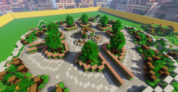 Modern/Medieval Park (New Center and Picnic Area) Minecraft Map